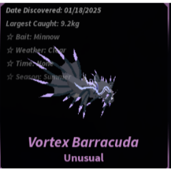 Vortex Barracuda | Roblox Fisch Wiki