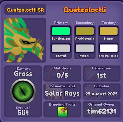 Quetzaloctli - Roblox Dragon Adventures Trade | Traderie