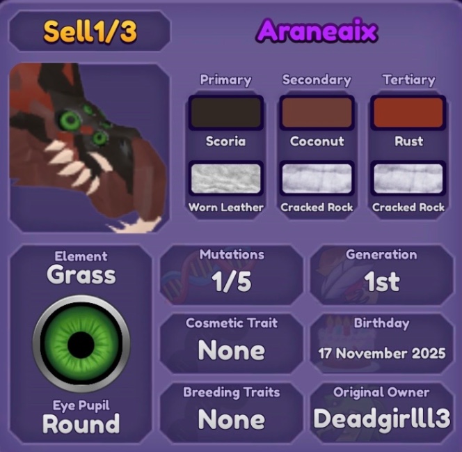 Araneaix - Roblox Dragon Adventures Trade | Traderie