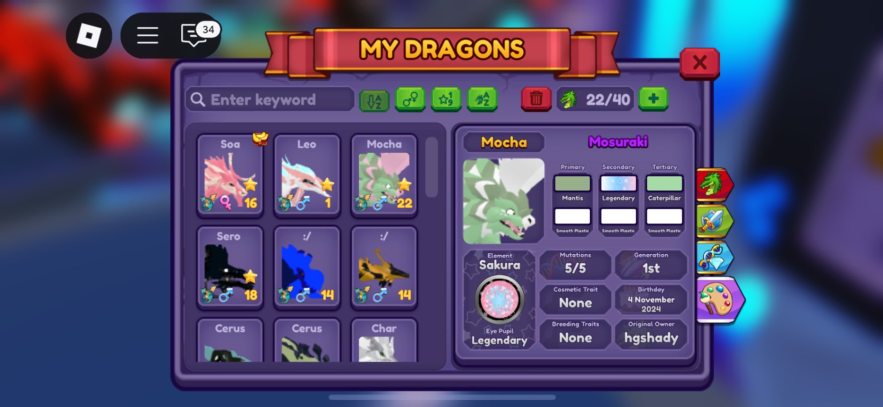 Mosuraki - Roblox Dragon Adventures Trade | Traderie