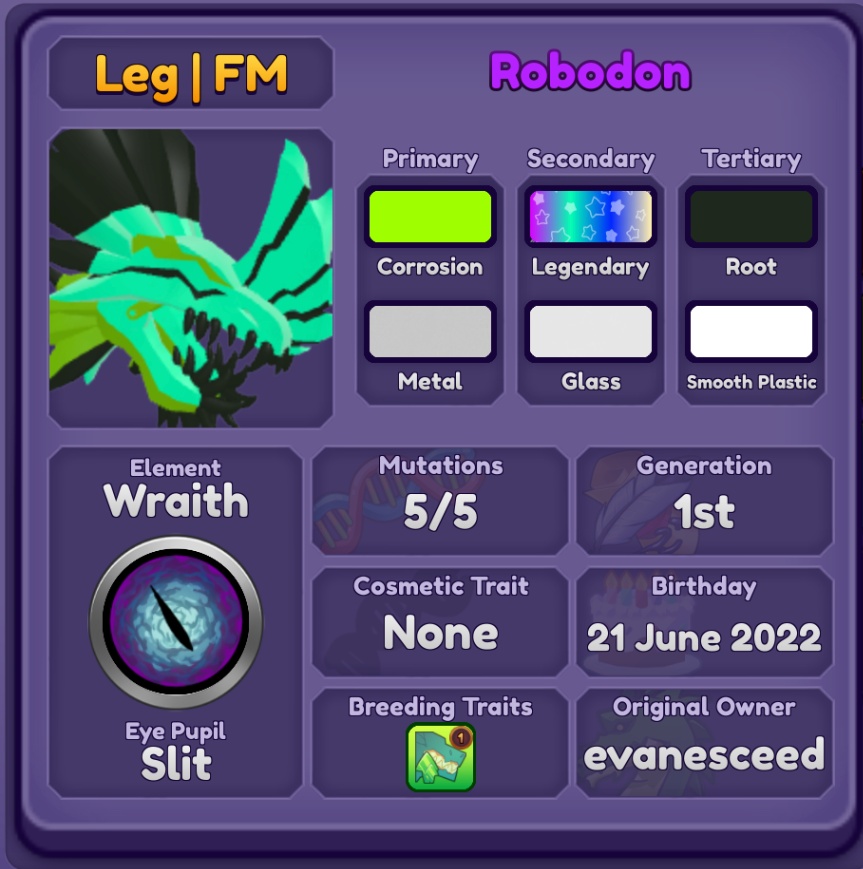 Robodon - Roblox Dragon Adventures Trade | Traderie