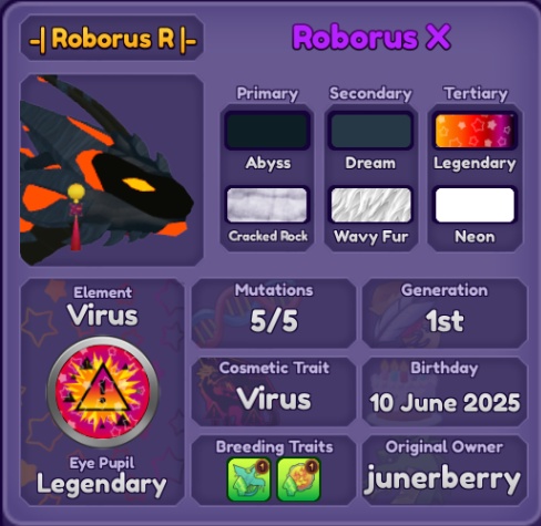 Roborus X - Roblox Dragon Adventures Trade | Traderie