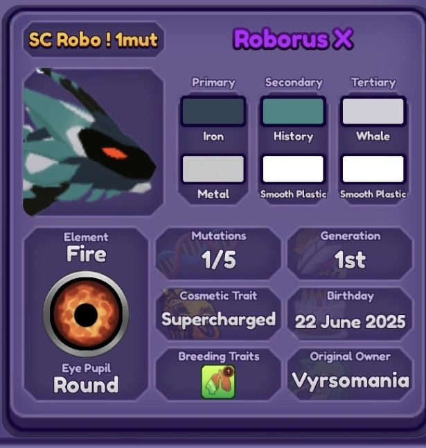 Roborus X - Roblox Dragon Adventures Trade | Traderie