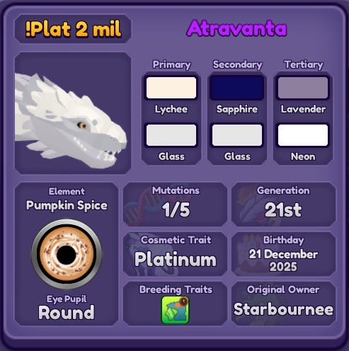 Atravanta - Roblox Dragon Adventures Trade | Traderie