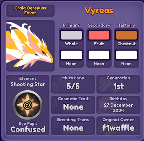 Vyreas - Roblox Dragon Adventures Trade | Traderie