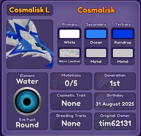 Cosmalisk - Roblox Dragon Adventures Trade | Traderie