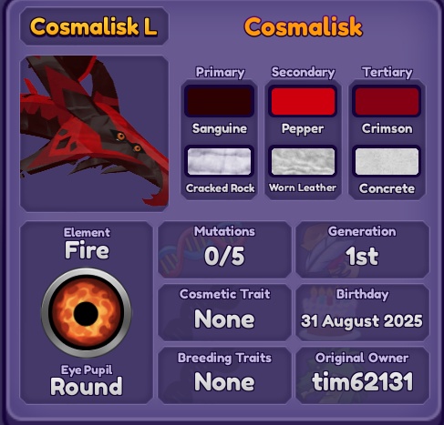 Cosmalisk - Roblox Dragon Adventures Trade | Traderie