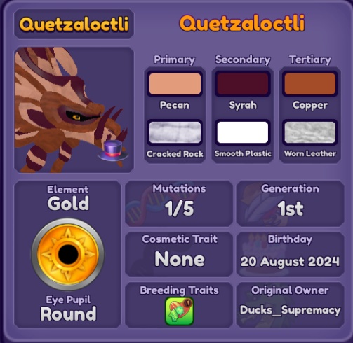 Quetzaloctli - Roblox Dragon Adventures Trade | Traderie
