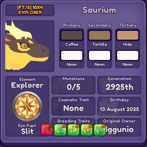 Saurium - Roblox Dragon Adventures Trade | Traderie