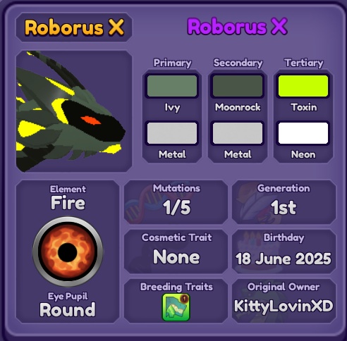 Roborus X - Roblox Dragon Adventures Trade | Traderie