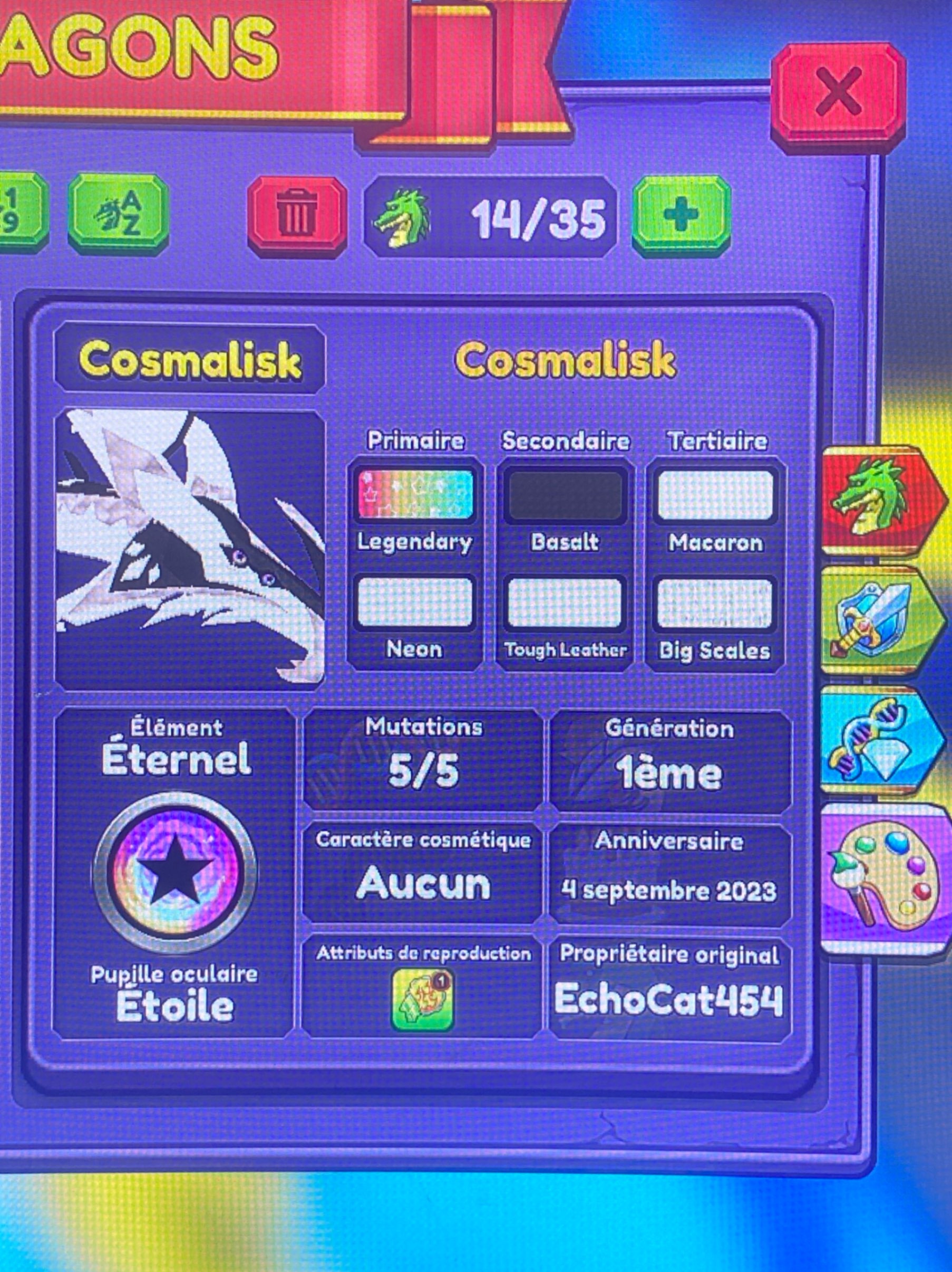 Cosmalisk - Roblox Dragon Adventures Trade | Traderie