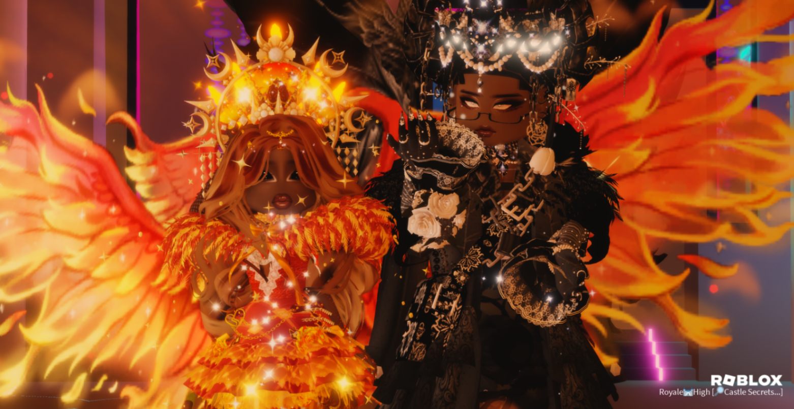 ! fire and dark ! by 2k_Akii | Royale High Outfit