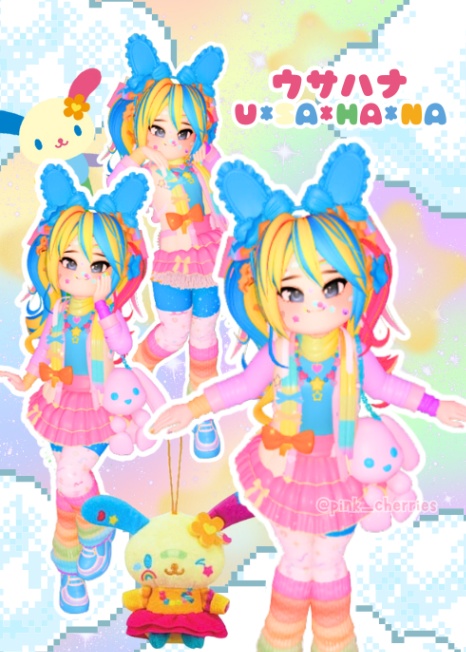 Decora Kei U*SA*HA*NA 🌈🍭🐰 by pink_cherries | Royale High Outfit